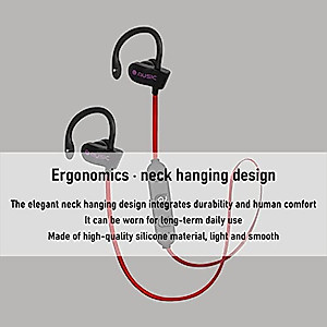 CENGNIAN Neck Hanging Bluetooth 4.2, Wireless Ultra-Long Standby Running Sports Bluetooth Headset, Noise Cancelling Headphones, Deep Bass Bluetooth Earphone for Sports Fitness Running Cycling (red)
