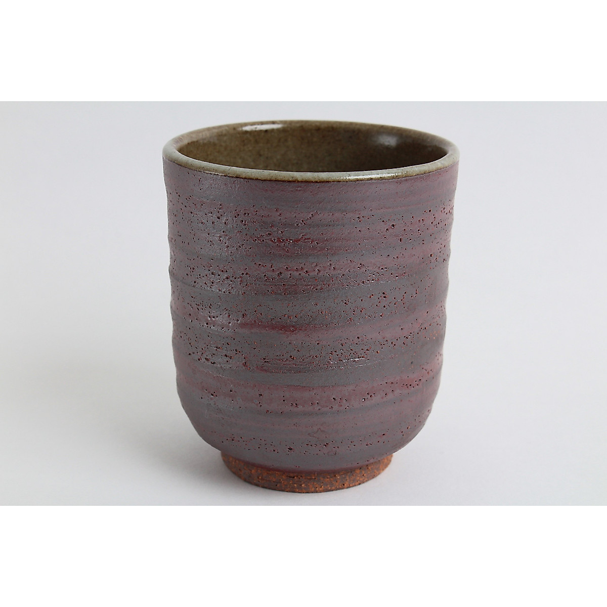 Mino ware Japanese Pottery Yunomi Chawan Tea Cup Matte Wine Red Akagusuri made in Japan (Japan Import) KSY001