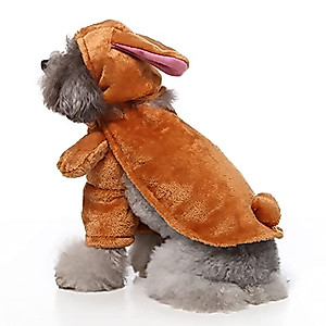 Alidamo Dog Costume Halloween Shirt for Pet Cat Puppy Christmas Turkey Clothes Outfits Brown Rabbit Small