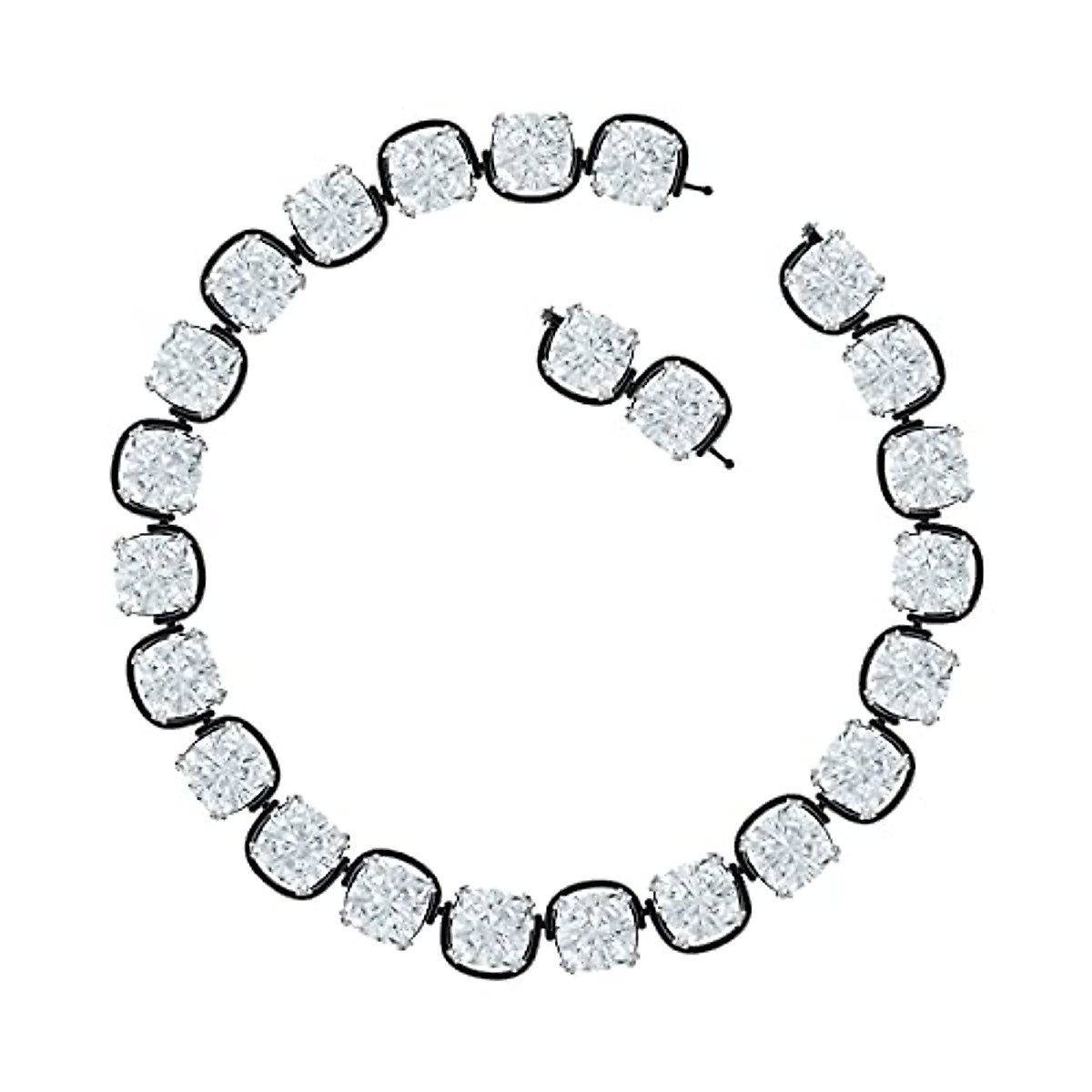 SWAROVSKI Harmonia All-Around Choker Necklace, Clear Cushion-Cut Crystals, Mixed Metal Finish Chain, Part of The Harmonia Collection