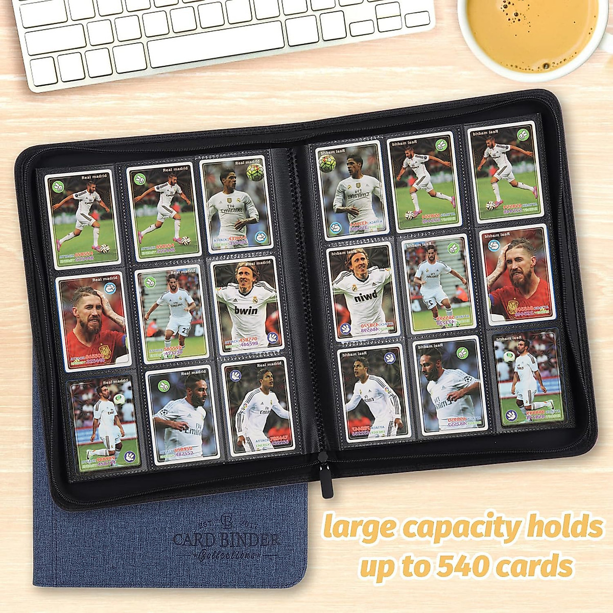 Foalgo Trading Card Binder, Card Collection Binder with 540 Side Loading Pockets, 9 Pocket Album Folder for TGC,MTG, Baseball Cards, Yugioh (Blue)