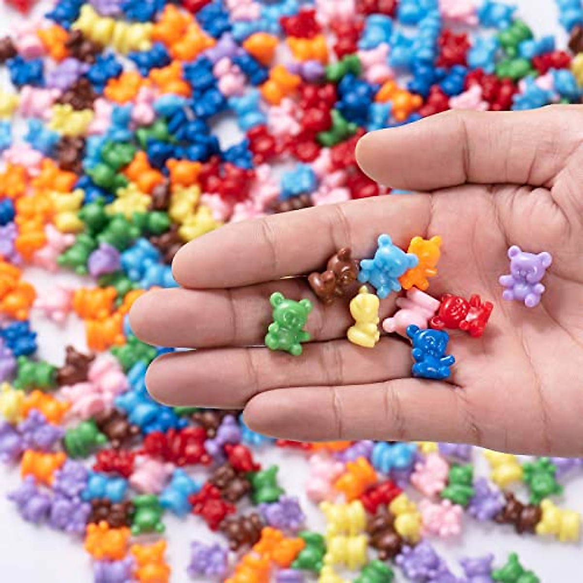 XINHUIDALSQ 90 Pieces Colored Counting Bears 0.62 Inch Rainbow Counting Bears Set 9 Colors Mini Plastic Bears Math Manipulatives for Toddlers Suitable for Ages 3+ Kids