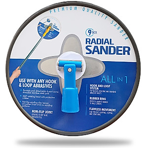 Tonmp 9 Inch Radial Hand Sander, 9" Hook and loop Hand Drywall Sander for Wall Cleaning and Polishing