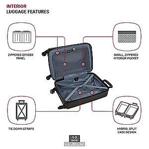 SwissGear 8018 Hardside Expandable Luggage with Spinner Wheels, Black, Carry-On 20-Inch