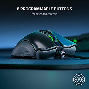 Razer DeathAdder v2 Ergonomic Wired Gaming Mouse Chroma RGB Lighting Programmable (Renewed)