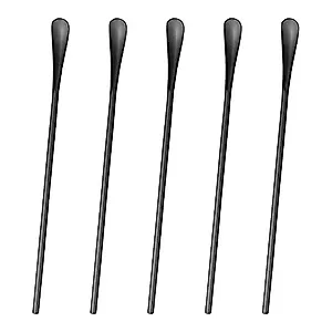 Black Matte Long Handle Spoon Cocktail Mixing Stirring Spoons Iced Tea Coffee Spoons with 8.6 inch Long Handle Brushed SUS304 Stainless Steel, 5-Piece