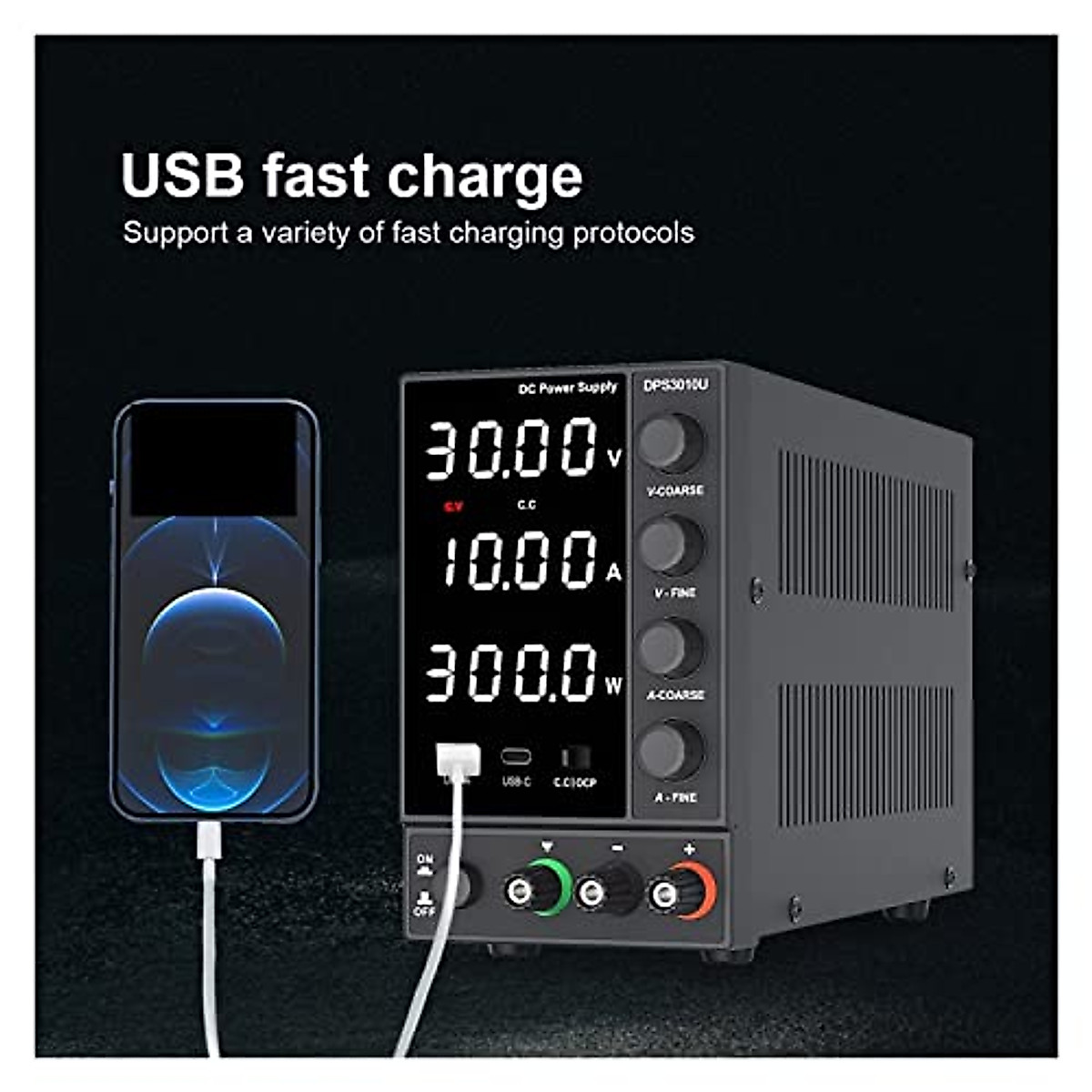 DC Power Supply Adjustable Lab Bench Power Source 30V 10A 60V 5A Voltage Regulator Stabilizer Switching Supply(DPS305U)