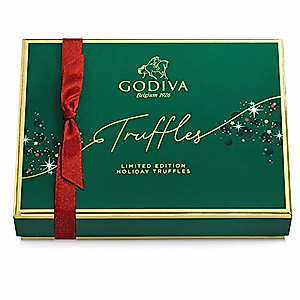 Godiva Chocolatier Holiday Truffle Flight - 12 Piece Limited Edition Assorted Gift Box – Gourmet Dark, Milk and White Chocolate Truffles for Chocolate Lovers