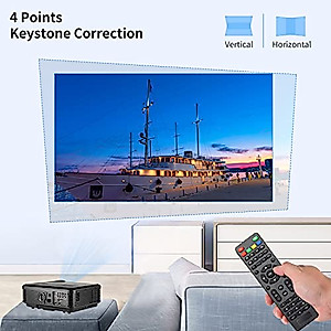1080P Home WiFi Projector 7500Lumen, HDMI Android TV Projectors Bluetooth Wireless Smartphone Projectors for iOS Android Smart Phone/PC/Laptop/DVD/TV Stick/USB/VGA