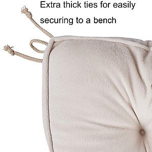 Big Hippo Indoor Bench Cushion, Soft Thicken Bench Cushion Bench Pads with Ties - 47.24x17.71x1.96 Inches, Beige