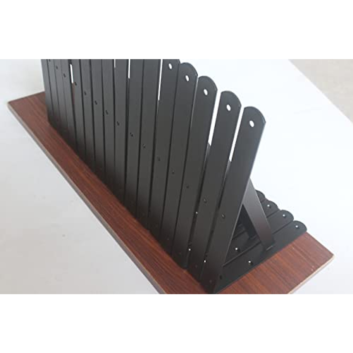 16 Pack L11" x H 8" Black Heavy Duty Shelf Brackets with Screws Metal Shelf Brackets Shelf Support Angle Brackets for Shelves L Brackets Heavy Duty Floating Shelf Brackets