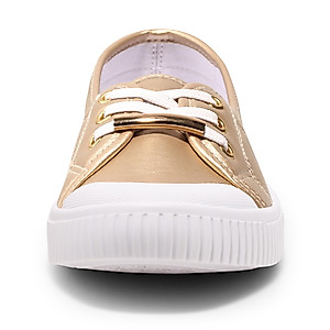 Harvest Land Womens Canvas Low Top Sneakers Slip on Shoes for Women Fashion Walking Sneakers Gold8