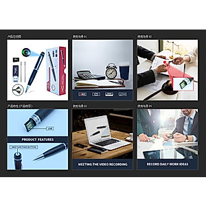 Spy Pen Camera, Mini Camera Pen with Loop Re Meeting Report and Photo Function for Children, Babies and Pets Conference Re, Black, Full