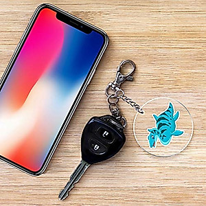 Acrylic Keychain Blanks, Audab 50pcs Clear Keychains for Vinyl, Acrylic Transparent Circle Discs Acrylic Blanks Keychain Bulk for DIY Keychain, Crafting and Vinyl Projects