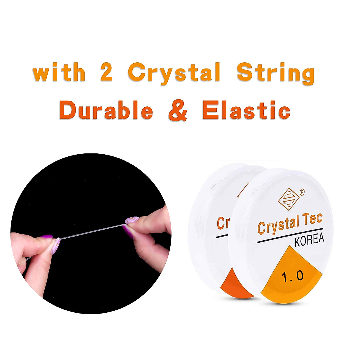 Greentime Pony Beads Jewelry Making Kit, 9mm Pony Beads Rainbow Opaque Beads Small Loose Spacer Beads for Friendship Bracelet Jewelry Necklace Making Crafts for Independence Day Gift (24colors)