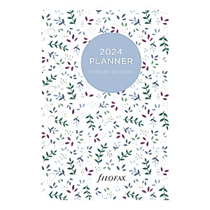 Filofax Calendar Diary Refill, Pocket Size, Week-to-View, Garden Minimal Diary Pack, Multilingual: Five Languages, 2024 (C68292-24)