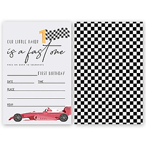 LoaHak Fast One Birthday Invitation, Race Car Birthday Invitation, First Birthday, Race Car Birthday Invitation, Race Car birthday party invitations. (019)
