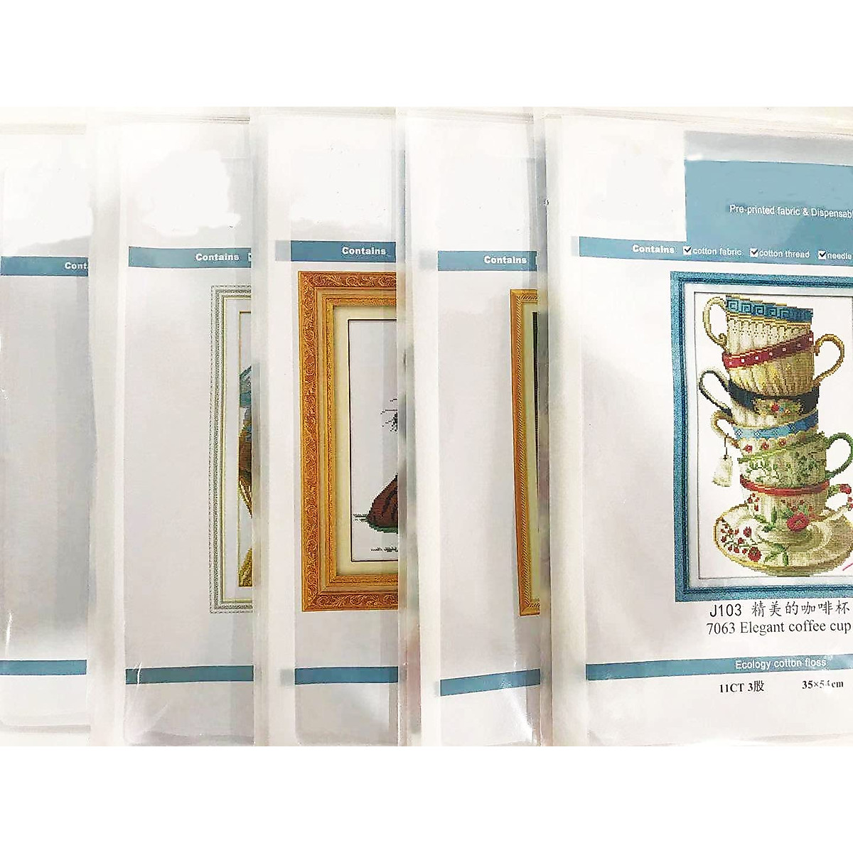 MONDART Stamped Cross Stitch Kit A Full Range of Embroidery Starter Kits for Beginners-Butterfly Love Flower 18 (Printed Cloth 11CT, 14.17×17.32-inch)