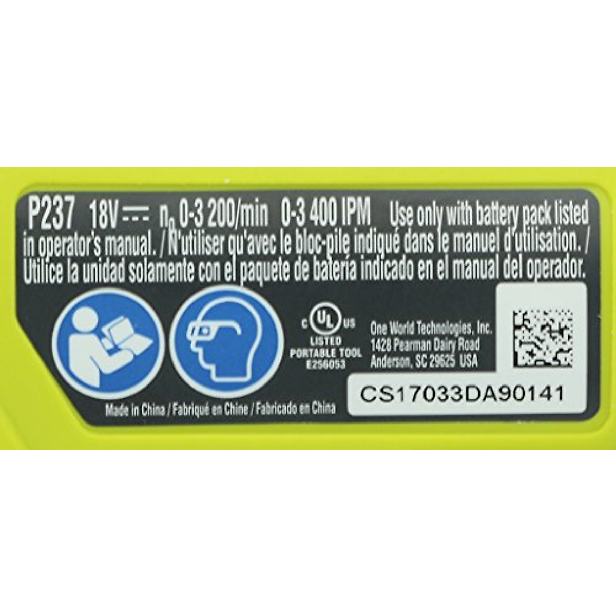 Ryobi P237 18V One+ Lithium Ion Cordless Multi Speed 1-1/4 Inch Keyless Chuck Impact Driver w/ Belt Clip and LED (Battery Not Included / Power Tool Only)