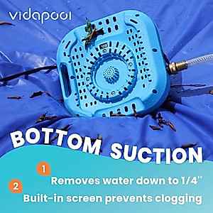 Vidapool Pool Cover Pump Automatic On Off,1/2 HP Submersible Water Pump, 2169GPH Sump Pump Inground/Above Ground with 25 Feet Power Cord for Swimming Pool Draining, Hot Tub, Basement, Window Well