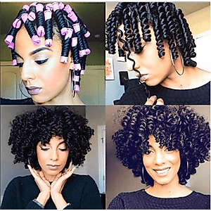 20pcs Women's Perm Rods Set for Natural Hair: 2 Sizes Cold Wave Hair Rollers for Curling and Styling All Hair Lengths - DIY Hairdressing Tools (Purple)