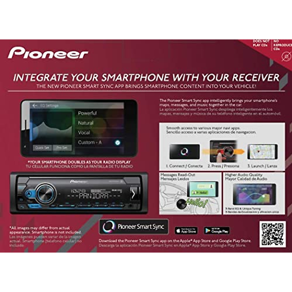 Pioneer MXT- S3166BT Digital Media Receiver + (4) 6.5" 2 Way Speaker Bundle with Pandora Premium Trial