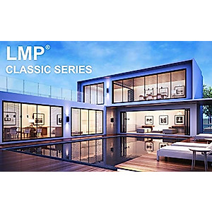LMP Modern Outdoor Wall Light in 2 Lights Porch Light Patio Light with Black Aluminum Finish for Decoration,Garage 4Pcak Gray