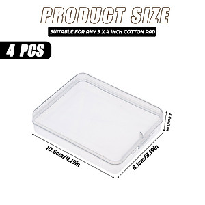 KKONHII 4 Pcs Clear Portable Cotton Swab Ball Holder Travel Cotton Pad Holder Dispenser Cosmetic Sponge Storage Box with Transparent Lid Storage Jar Cosmetic Pad Container Dental Floss Box