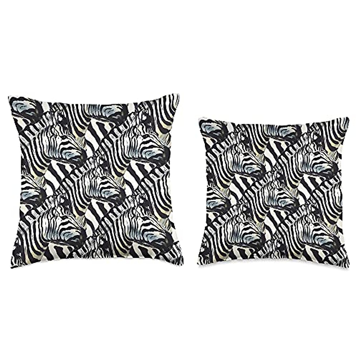 Cute Zebra Print Animal Accessories and Stuff Pattern Zebra Print Wild Life Safari Animal Throw Pillow, 16x16, Multicolor