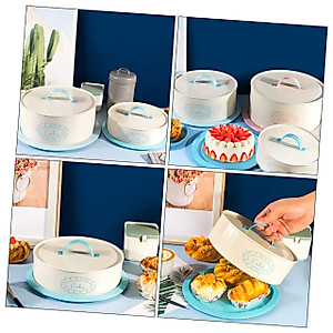 FONDOTIN 1 Set Cake Box Cake Storage Container Cupcakes Holder Cake Carrier with Handle Dessert Display Cover Round Cake Stand Cake Storage Case Bell Shaped Food Galvanized Iron Bride