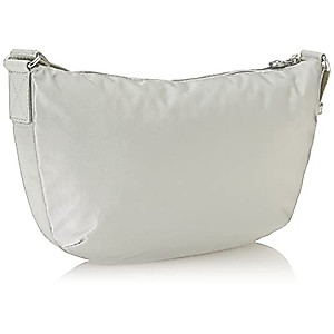 Kipling womens WomenÂ’s Anila Shoulder Bag, Elegant Nylon Purse, Adjustable Strap Crossbody Handbag, Dynamic Silver, 12.75 L x 8.75 H 1.25 D US