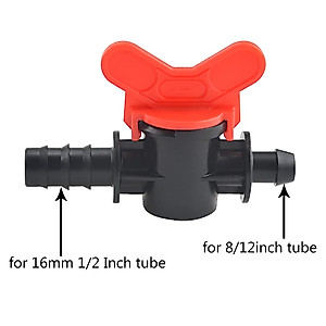 WMYCONGCONG 8 PCS Drip Irrigation Switch Valve 1/2 Inch Valve Bypass Drip Irrigation Barbed Ball Valve for Drip Irrigation Aquarium Hose Tube (8 PCS)