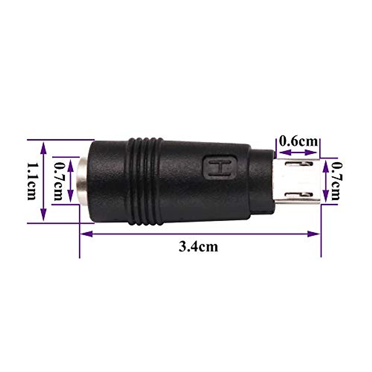 AAOTOKK Micro DC Power Adapter DC5.5x2.1mm to Micro USB 5V DC Power Supply Charging Cables Connector for Cellphone, Tablet,MP3 and Micro USB Device.(2Pack-Micro)