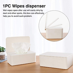 Wipes Dispenser, Baby Wipes Case, Dustproof Moisture-Keeping with Lid, Storage Case Tissues Box Non-Slip Wipe Container with Sealing Design for Home Office(Black)