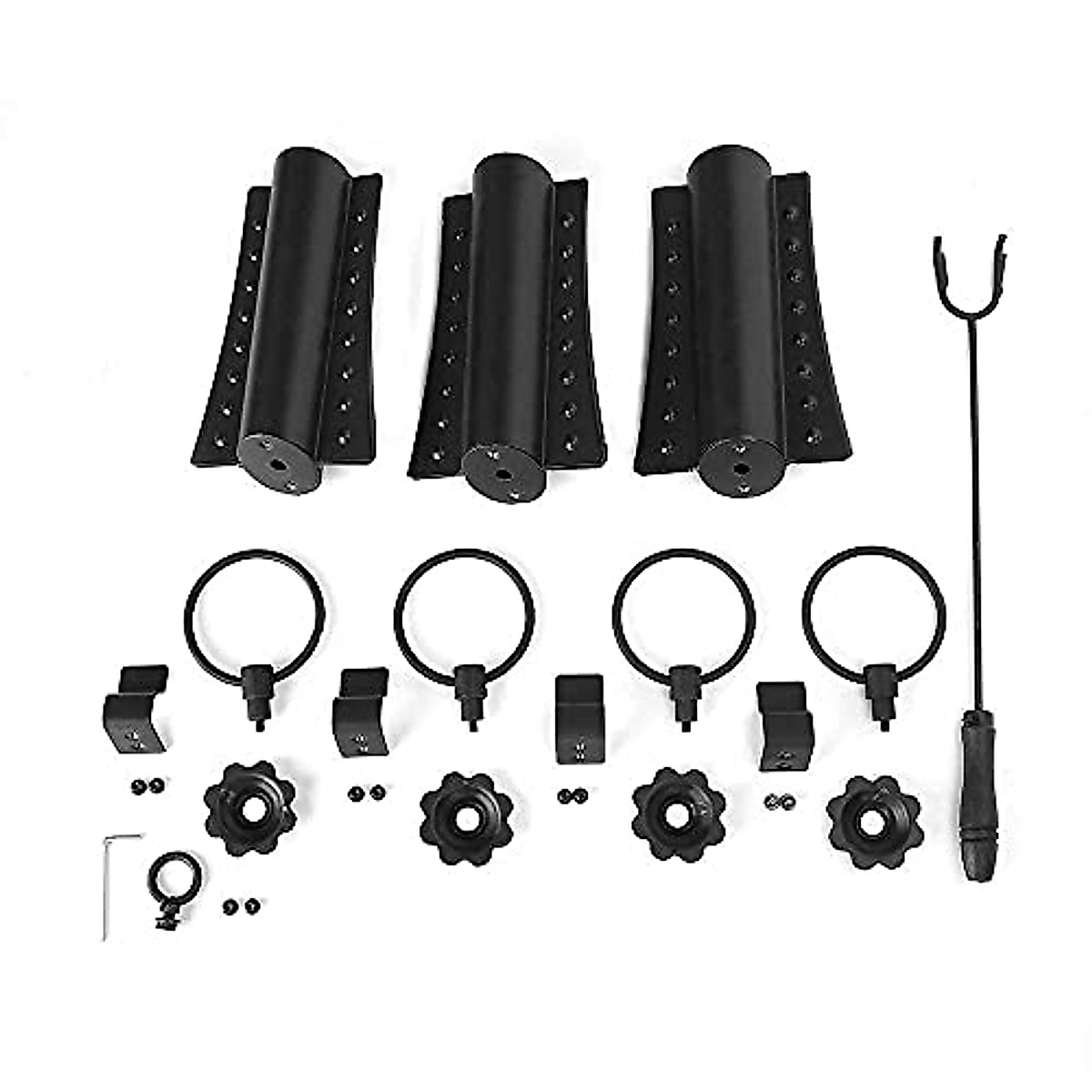 Long & Bright 26 Inch Round Lattice Fire Bowl Wood Burning Fire Pit Decoration for Backyard Garden Black