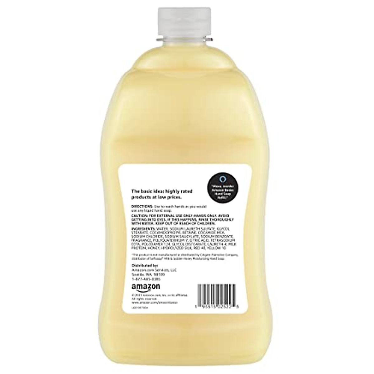 Amazon Basics Liquid Hand Soap Refill, Milk and Honey Scent, Triclosan-free, 56 Fluid Ounces, Pack of 1