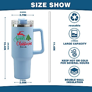 Personalized 40 Oz Tumbler with Engraved Logo Text and Graphic|Custom Insulated Tumbler with Lid and Straw Double Wall Stainless Steel Coffee Tumbler Personalized Gifts for Women and Birthday