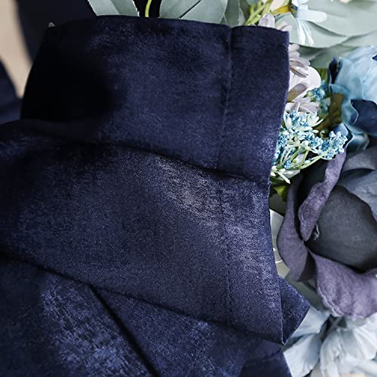 Cytdkve 2 Panels 4.8 Feet x 10 Feet Navy Blue Velvet-Like Wedding Backdrop Curtain Drapes, Silky Soft Window Curtains Panels for Wedding Ceremony Birthday Party Decorations