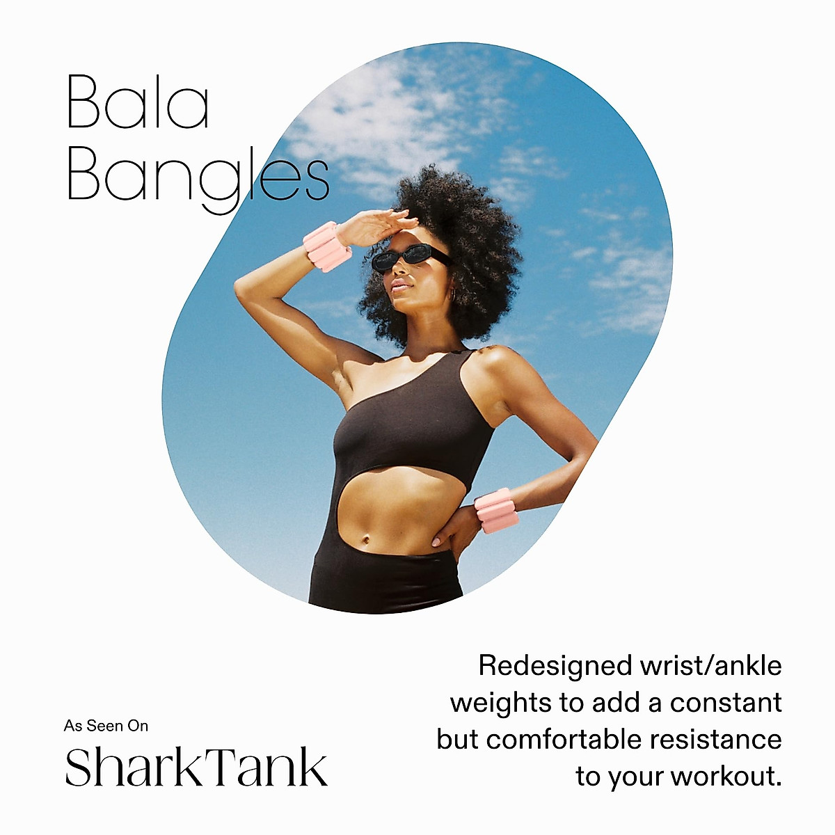 Bala Bangles Wrist & Ankle Weights for Women & Men (Charcoal) - 2 Pound Adjustable Silicone Weighted Bracelet Set for Gym, Yoga, Pilates, Cardio & Strength Training - Wearable Arm & Leg Workout Weights