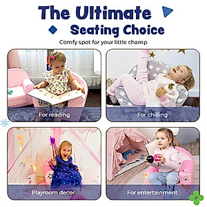 Delsit Kids Couch for Toddlers - Comfy Armchair for Children, Lightweight Foam Sofa and Reading Chair with Removable Cover, Made in Europe