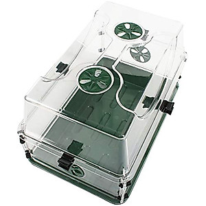 EarlyGrow Medium Seed and Herb Domed Propagator with Vented Side Height Extension and Security Clip Set,Green