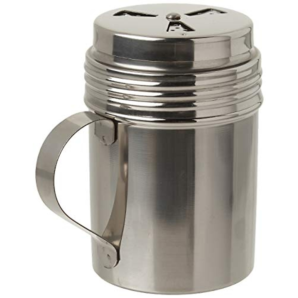 Tablecraft, 10 oz, Silver Stainless Steel Dry Rub Shaker with Handle, 10-Ounce