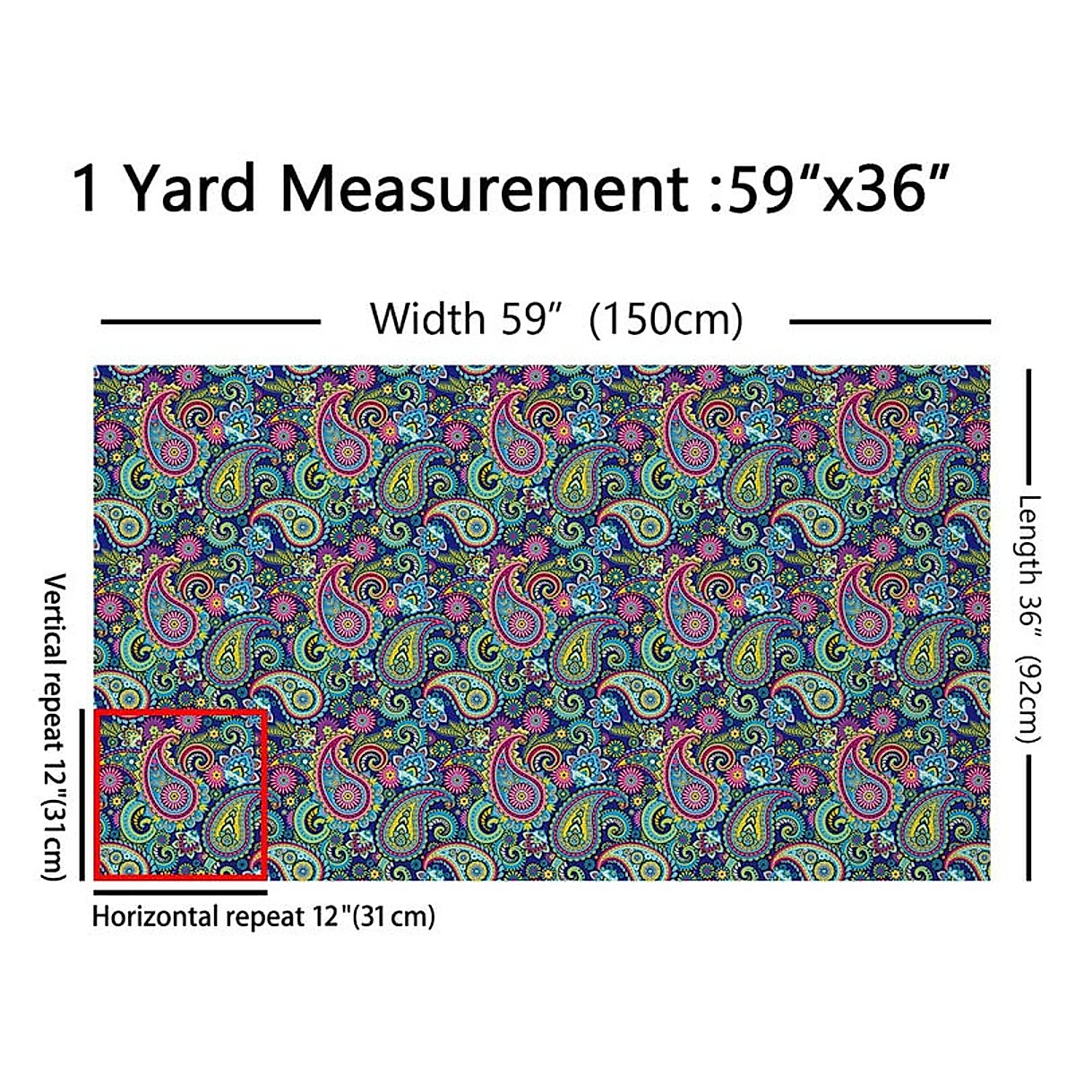 Feelyou Paisley Upholstery Fabric for Chairs, Boho Paisley Floral Fabric by The Yard, Bohemian Exotic Indian Floral Decorative Fabric for Upholstery and Home DIY Projects, 1 Yard, Yellow Pink