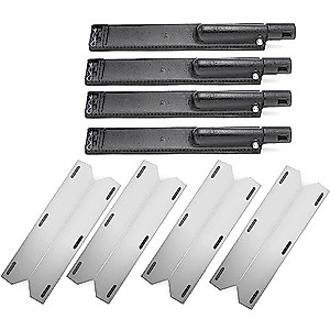 Hongso Gas Grill Parts Replacement for Jenn Air 720-0062, 720-0101, 720-0171, Nexgrill 720-0061 Stainless Steel Heat Plates and Cast Iron Burner Repair Kit