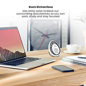 Homedics White Noise Sound Machine, Small Travel Sound Machine with 4 Relaxing Nature Sounds, Portable Sound Therapy for Home, Office, Nursery, Auto-Off Timer, By Homedics