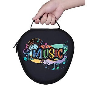 Hard Case for New AirPods Max, Travel Carrying Headphone Case with Music Cool Print Music Earpad Cover Protective Portable Storage Bag Gift APM4
