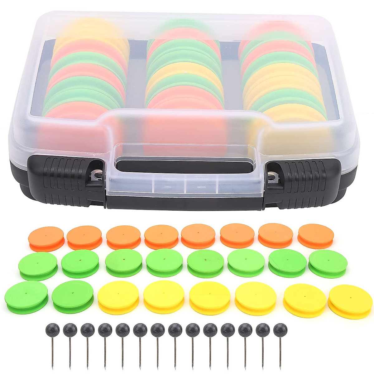 YUANJS EVA Line Spools,24pcs EVA Fishing Line Storage Spools Winding Board Tool Bobbin Tackle Mix Color