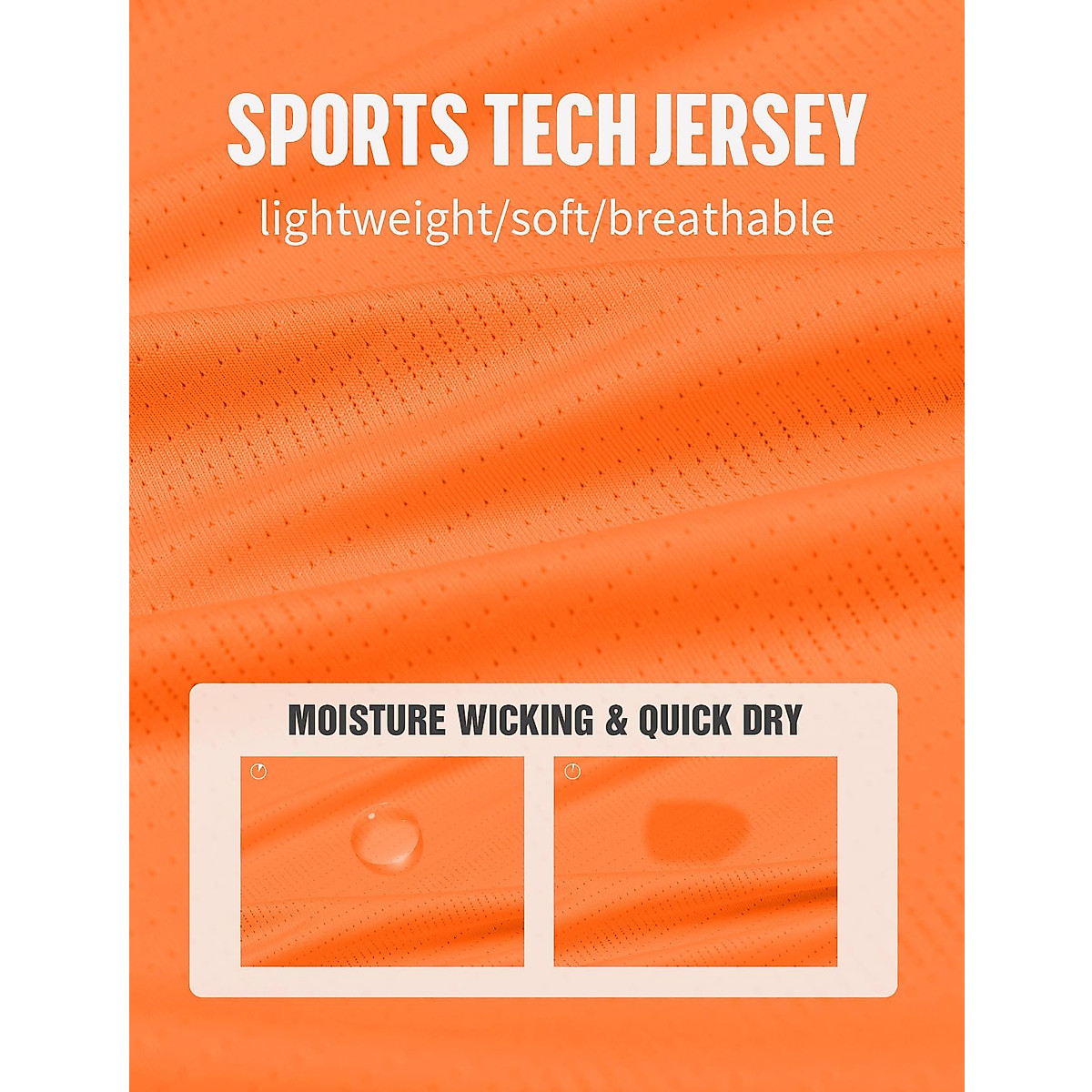 Zengjo Mens Athletic Shirts Short Sleeve Fitted Moisture Wicking Quick Dry(Neon Orange,L)