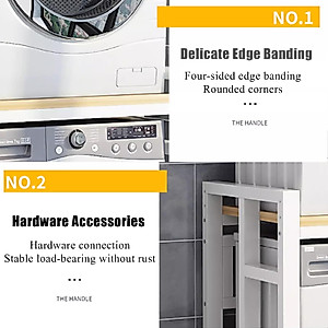 Topjia Thicken Washing Machine Shelf with Adjustable Shelf,Space Saver Stackable Storage Shelf,Washer Dryer Stacking Rack Stand for Laundry Room Apartments Garages(29.5"x25.6"x41.3", White)