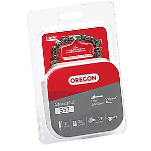 Oregon S57 AdvanceCut Replacement Chainsaw Chain for 16-Inch Guide Bar, 57 Drive Links, Pitch: 3/8" Low Profile, Low Vibration, .050" Gauge,Gray